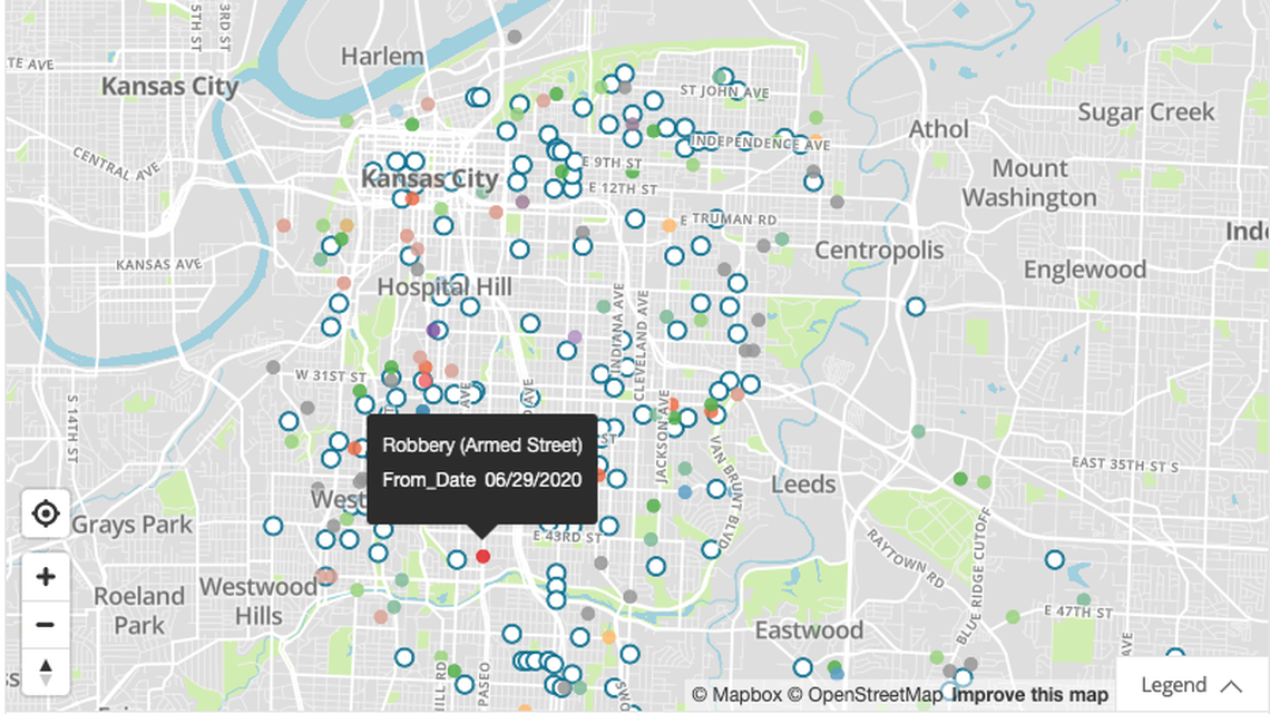 Search map: How many Kansas City crimes reported near you | Kansas City ...