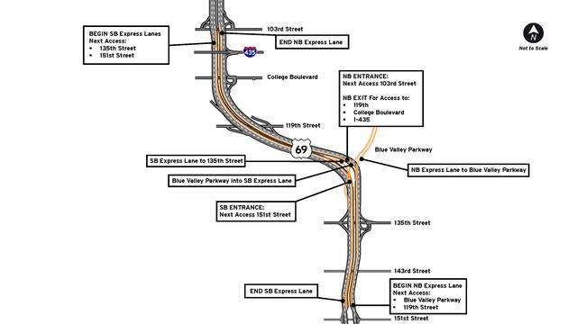 69 Highway express lane opening date in Overland Park, KS | Kansas City ...