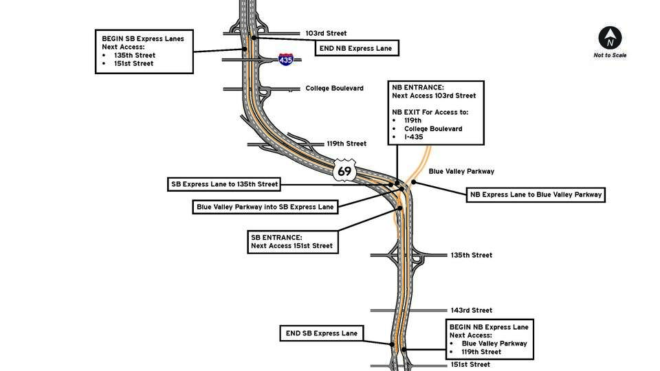 69 Highway express lane opening date in Overland Park, KS | Kansas City ...