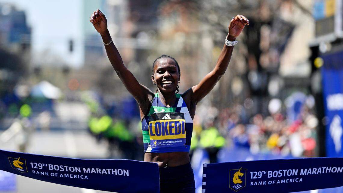 Sharon Lokedi celebrates Boston Marathon win with mother | Kansas City Star