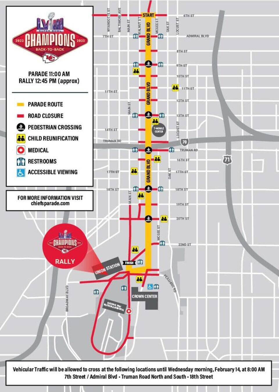 What roads are closed for Chiefs Super Bowl parade 2024? | Kansas City Star