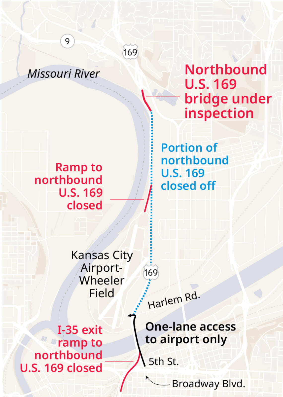 Major KC route closed on U.S. 169 after structural issues | Kansas City ...