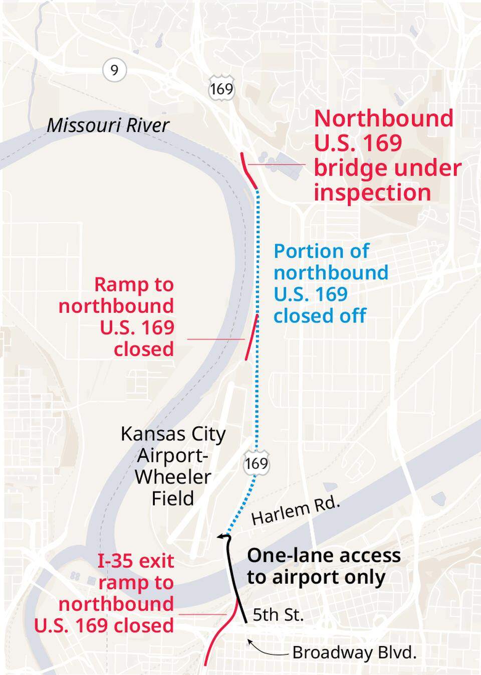 Major KC route closed on U.S. 169 after structural issues | Kansas City ...
