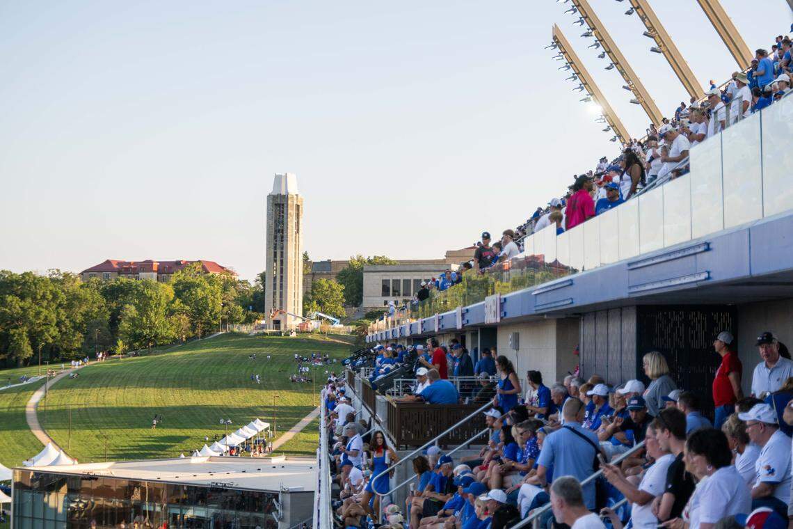 Photos show first game in renovated Kansas Memorial Stadium | Kansas ...
