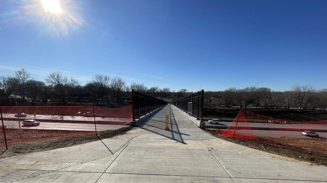 New I-70 pedestrian bridge opens near downtown Kansas City | Kansas ...