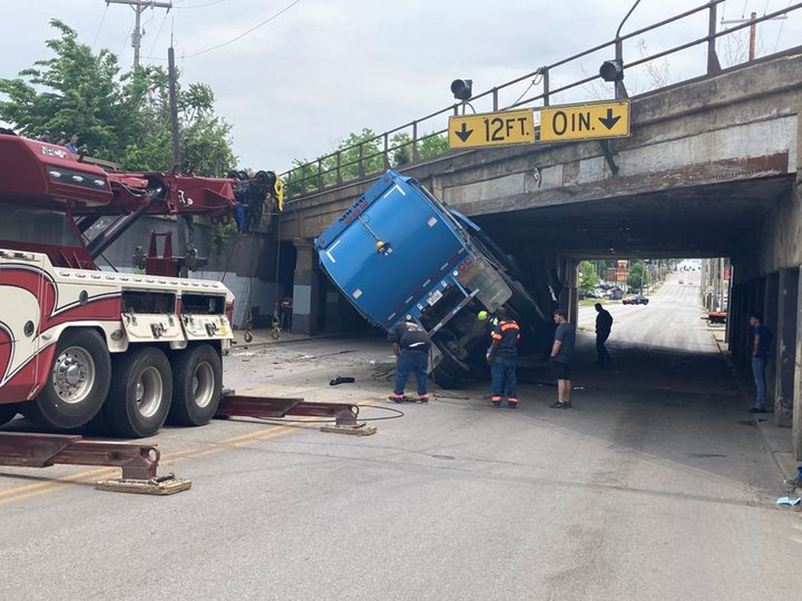 KC truck crushed under Independence Avenue bridge | Kansas City Star