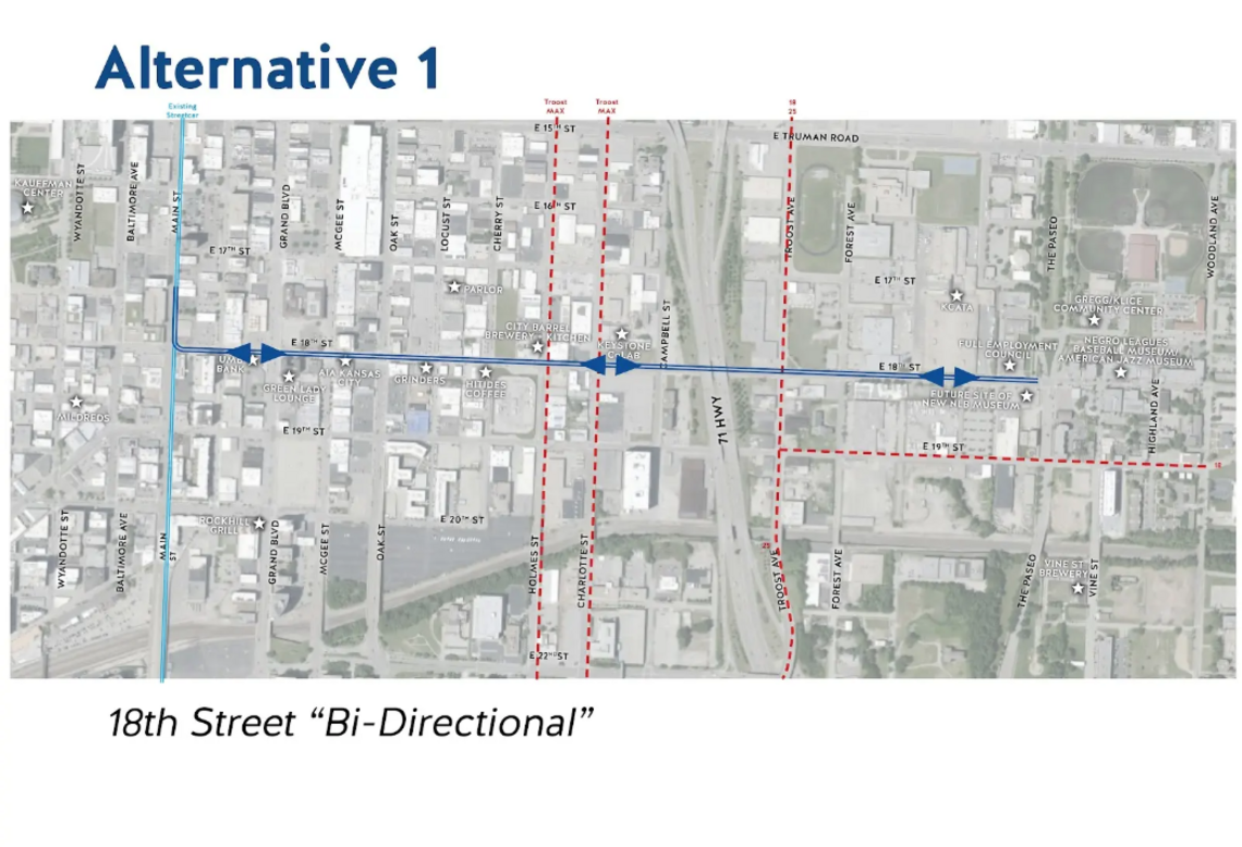 Routes for 18th and Vine streetcar extension in Kansas City | Kansas ...