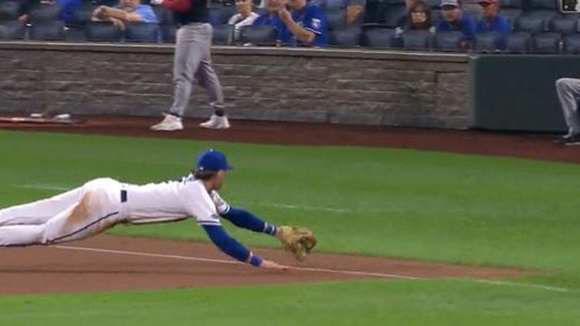 Bobby Witt Jr. makes sensational play to take away a double | Kansas ...
