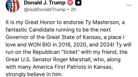 President Trump endorses Masterson in Kansas governor race | Kansas ...