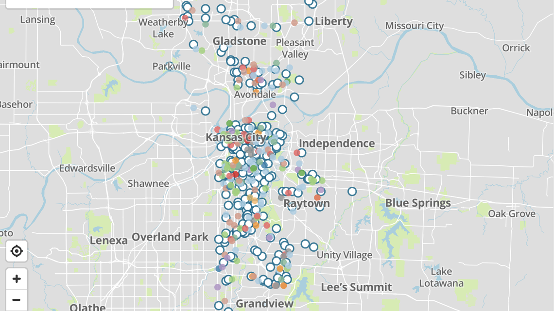 Search map of crime report location data for Kansas City | Kansas City Star
