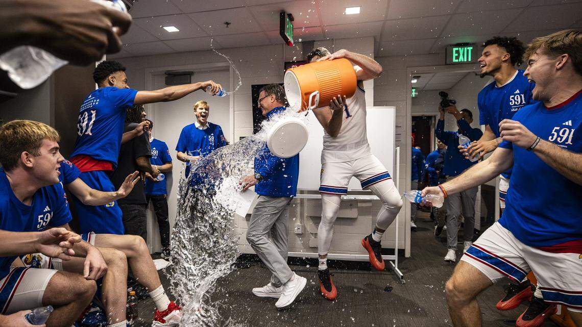 Video of KU basketball locker room celebration for Bill Self | Idaho ...