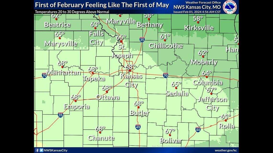 Kansas City weather forecast: High of around 70 on Feb. 1 | Kansas City ...