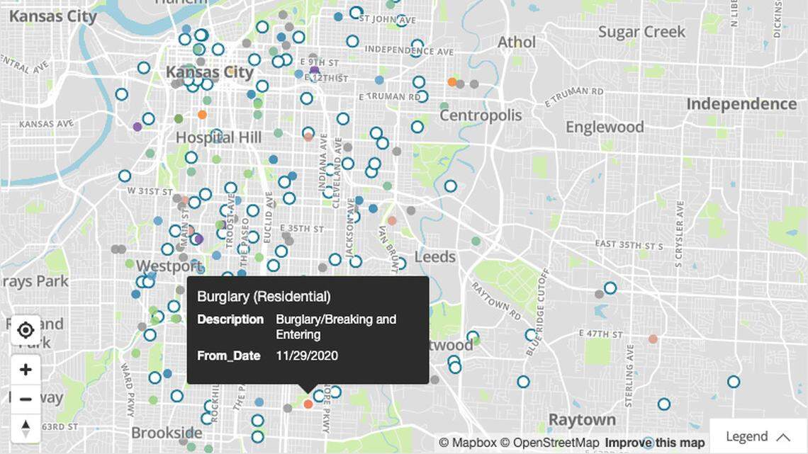 Search map: How many Kansas City crimes reported near you? | Kansas ...
