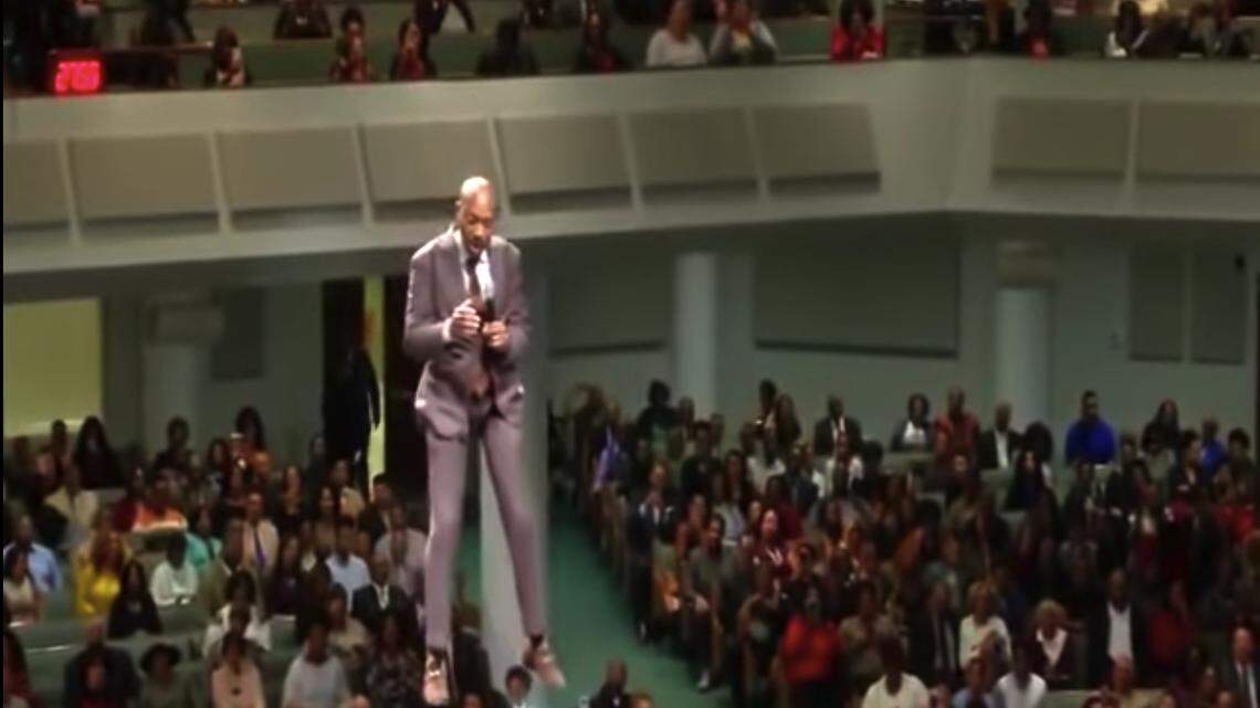 Watch: Mississippi preacher ‘flies’ into church to give sermon | Kansas ...