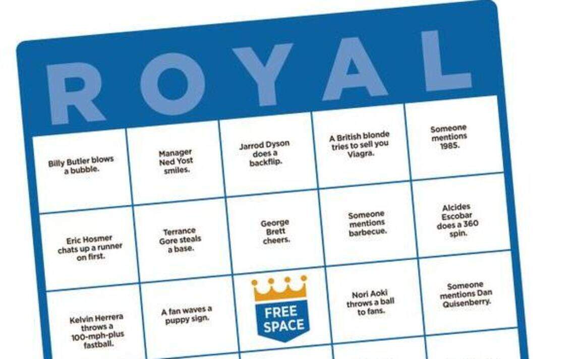 KC Royals bingo cards: Print them out and play at home this week ...